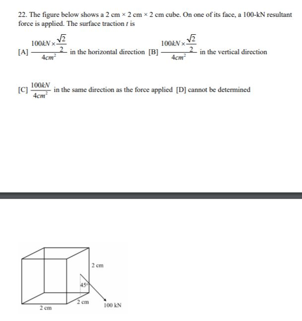 Solved 22. The figure below shows a 2 cm x 2 cm x 2 cm cube. | Chegg.com