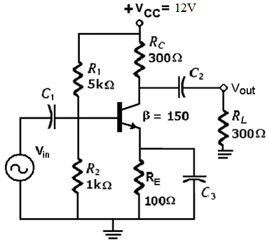 Solved (b) A class A amplifier shown in the figure | Chegg.com