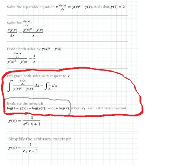 Solved Integrate both sides with respect to x: dy(x)/dx / | Chegg.com