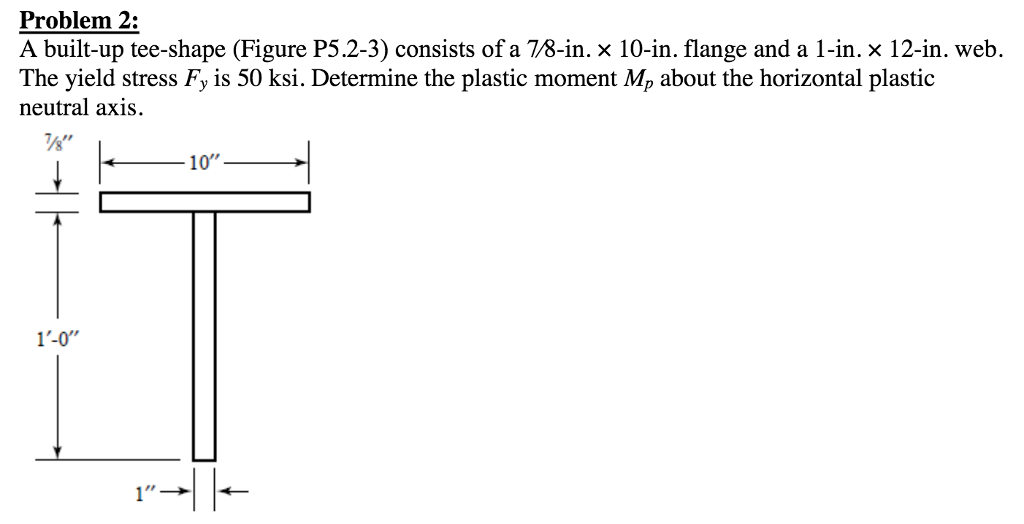 Solved A built-up tee-shape (Figure P5.2-3) consists of a | Chegg.com