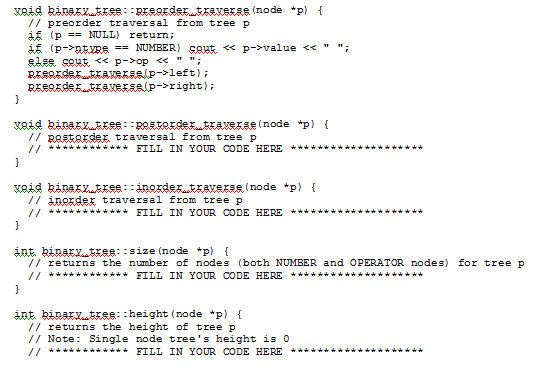 Solved Implement in c++. fill in where it says "fill in your | Chegg.com