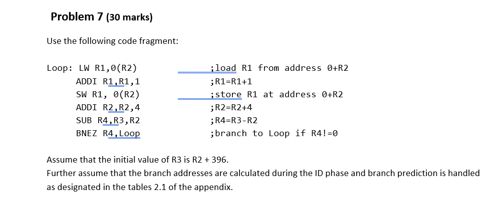 Solved Problem 7 (30 marks) Use the following code fragment: | Chegg.com