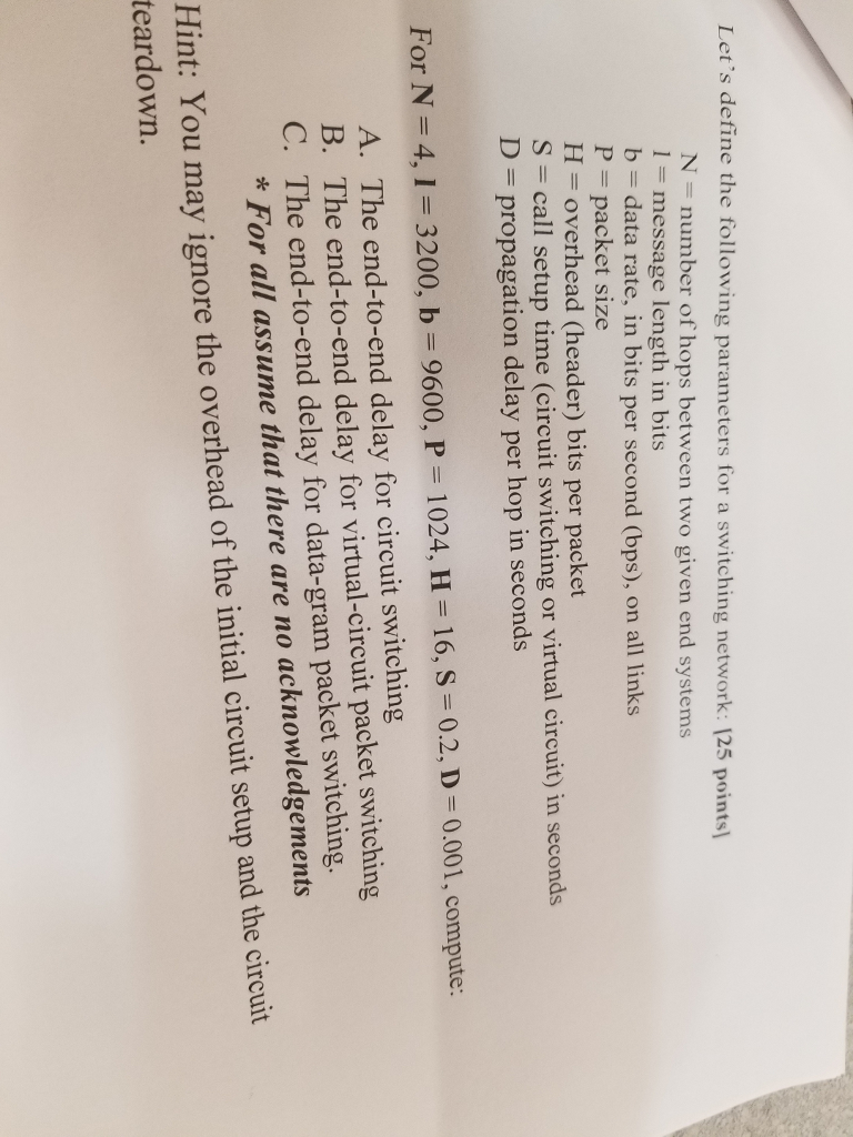 Solved Let's define the following parameters for a switching | Chegg.com