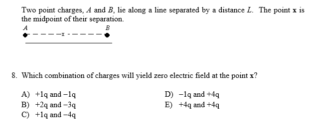 Solved Two point charges, A and B, lie along a line | Chegg.com