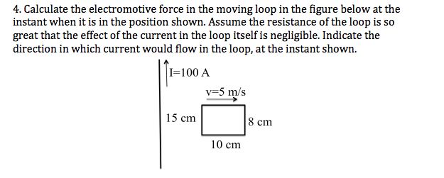 Solved 4. Calculate the electromotive force in the moving | Chegg.com