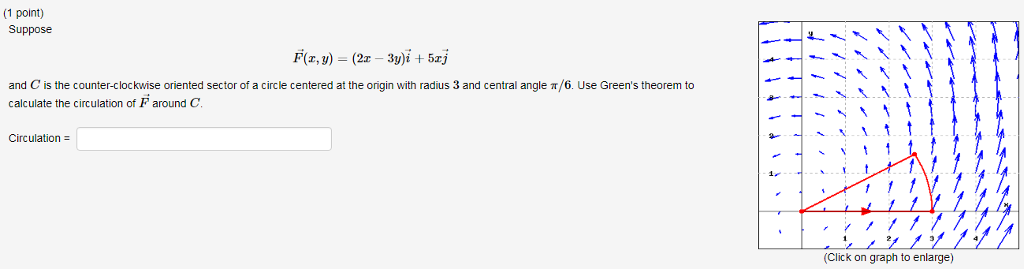 Solved (1 point) Suppose and C is the counter-clockwise | Chegg.com