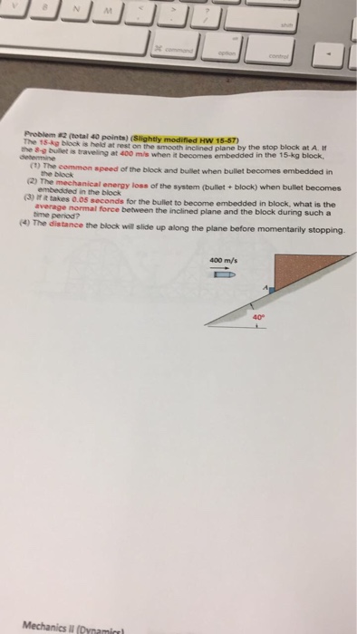 Solved The 15-kg block is held at rest on the smooth | Chegg.com