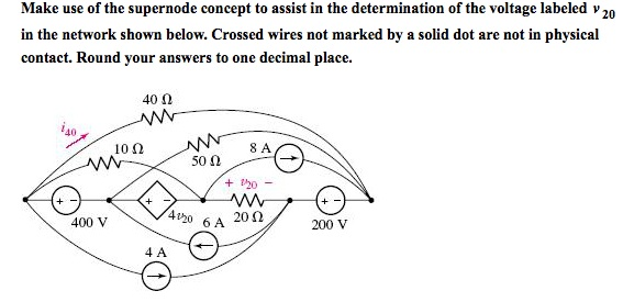 Solved Make use of the supernode concept to assist in the | Chegg.com