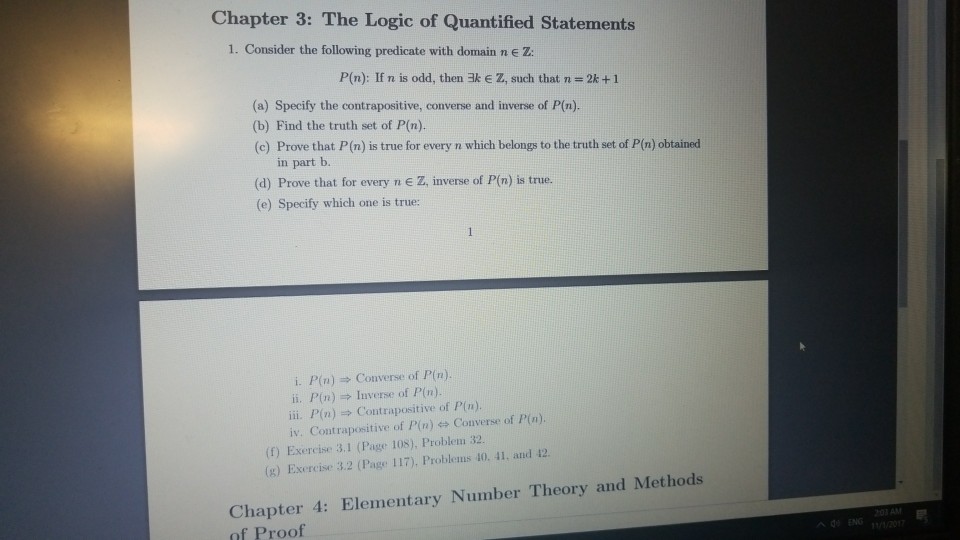 Solved Chapter 3: The Logic of Quantified Statements 1. | Chegg.com