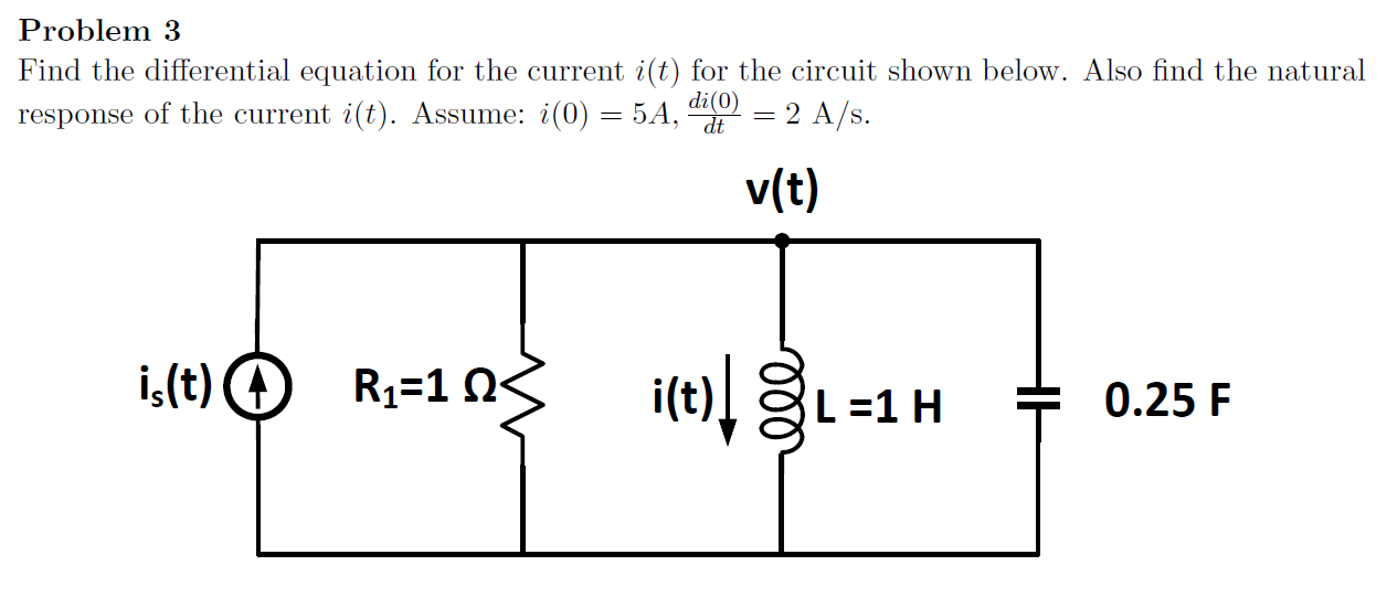 Solved Find the differential equation for the current i(t) | Chegg.com