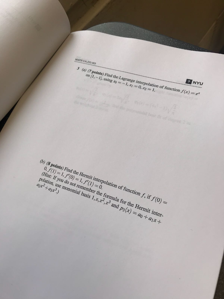 Solved NYU MATH-UA.252-003 3 (a) (7 points) Find the | Chegg.com