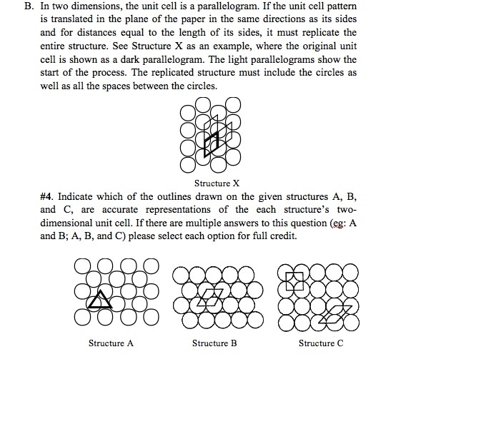 Solved In two dimensions, the unit cell is a parallelogram. | Chegg.com