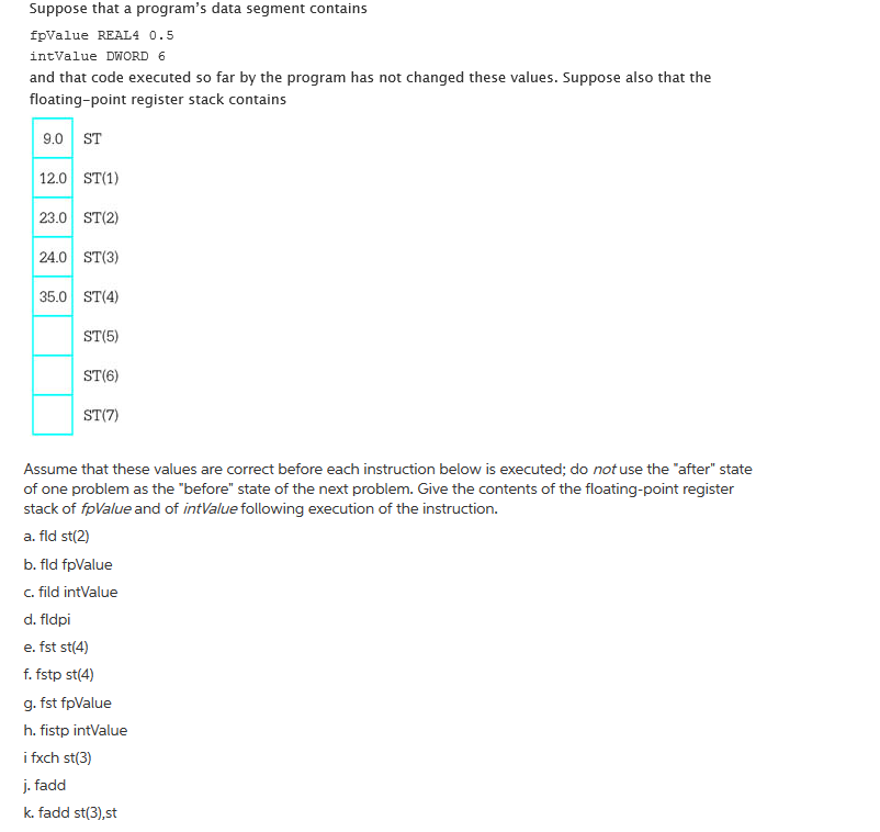 Suppose that a program s data segment contains | Chegg.com
