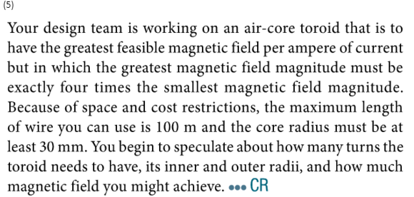 Solved Your design team is working on an air-core toroid | Chegg.com