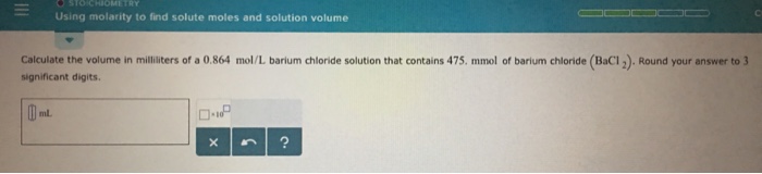 Solved Calculate the volume in milliliters of a 0.864 mol/L | Chegg.com