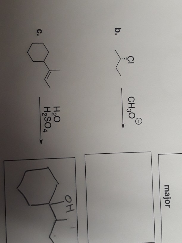 Solved major CI CH3O OH H2O H2 O4 C. | Chegg.com
