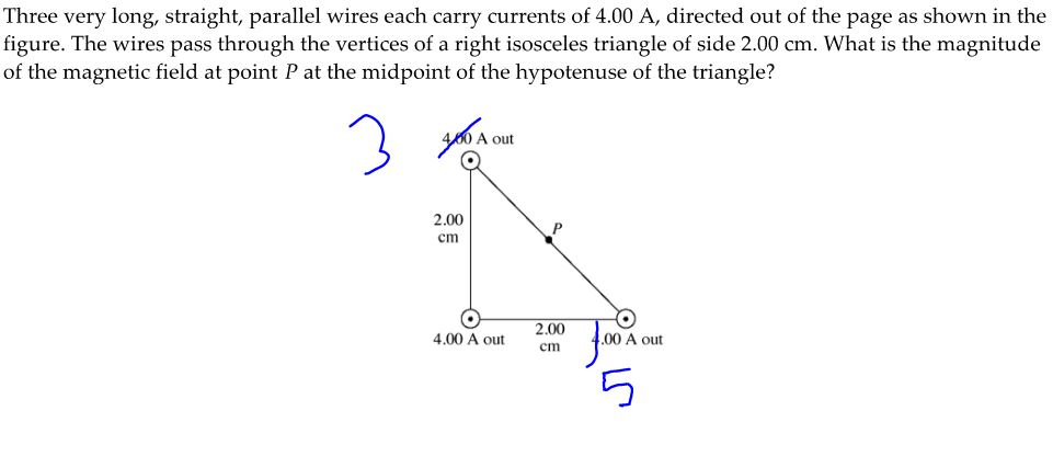 Solved Three very long, straight, parallel wires each carry | Chegg.com