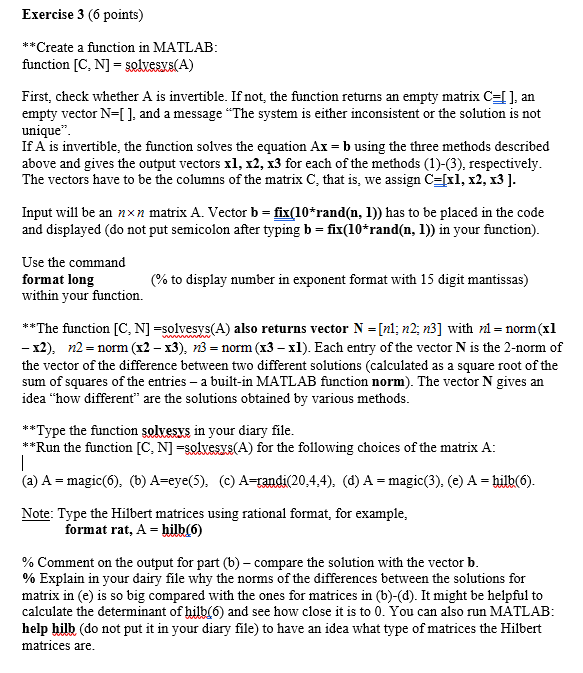 Solved Create A Function In Matlab Function C N 7888