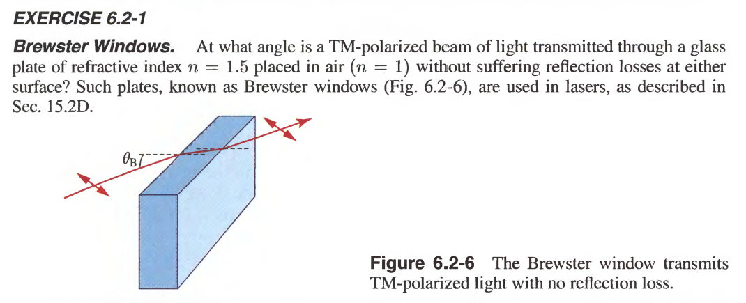Solved Brewsters Windows. At what angle TM-polarized beam of | Chegg.com