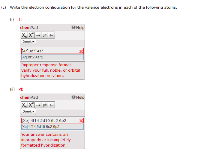 Solved (c) Wi the electron configuration for the valence | Chegg.com