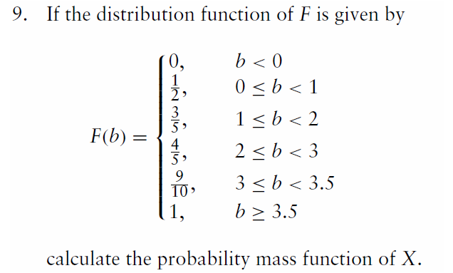 Solved If the distribution function of F is given by F(b) = | Chegg.com
