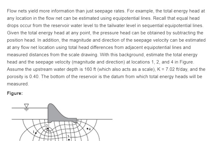 Solved Flow nets yield more information than just seepage | Chegg.com