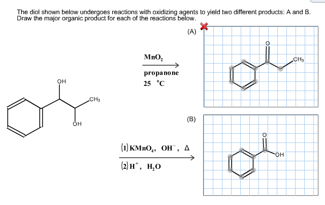 Solved The diol shown below undergoes reactions with | Chegg.com