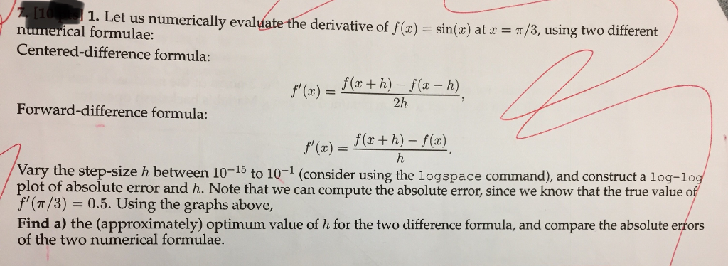 Let us numerically evaluate the derivative of f(x)= | Chegg.com