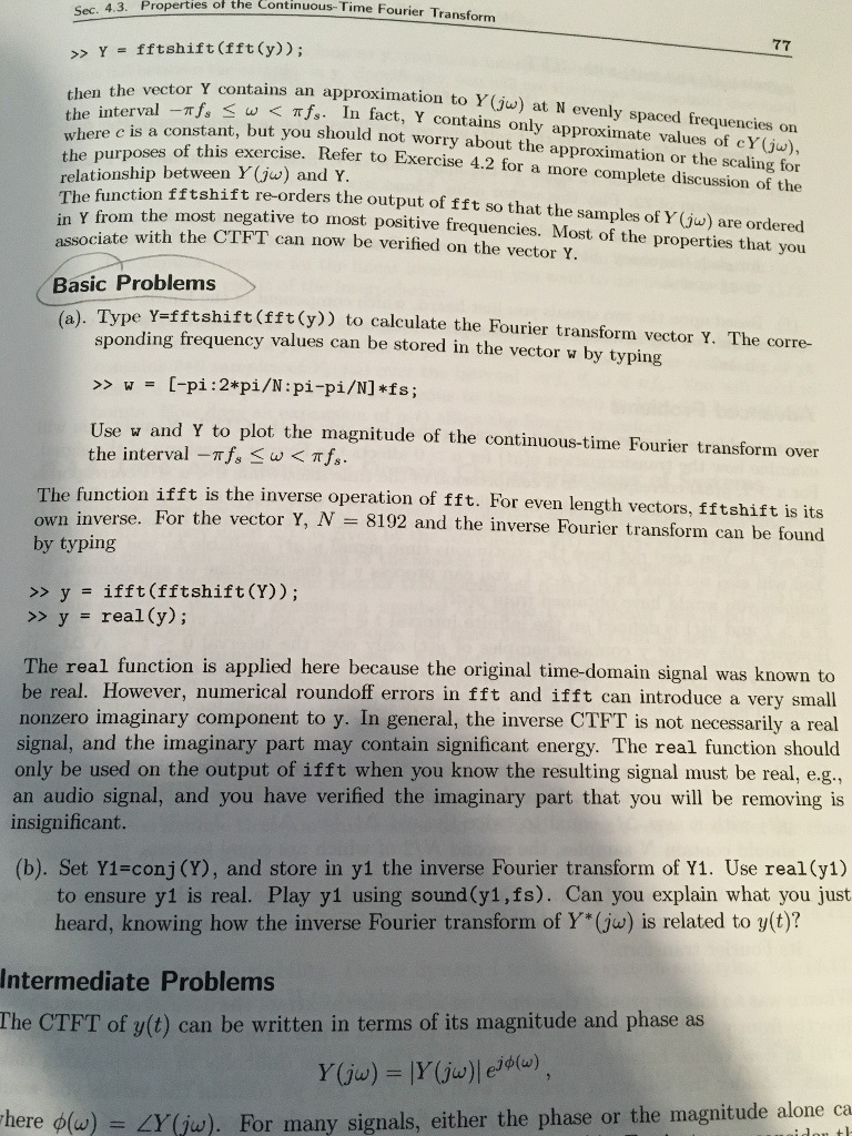 Sec. 4.3. properties of the Continuous-Time Fourier | Chegg.com