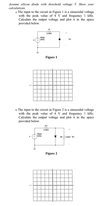 Solved Assume silicon diode with threshold voltage V Show | Chegg.com