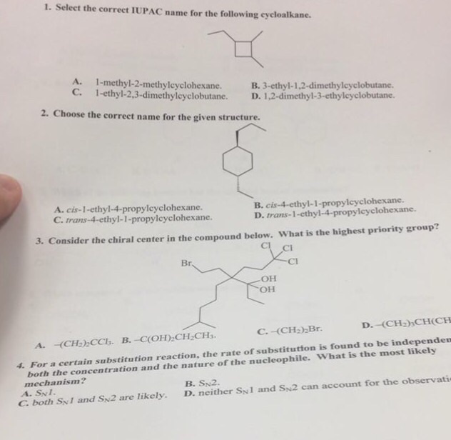 Solved Select the correct IUPAC name for the following | Chegg.com