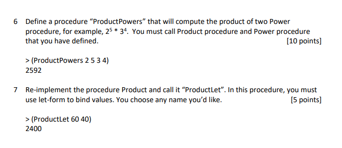 Define a recursive procedure called "Power" with two | Chegg.com