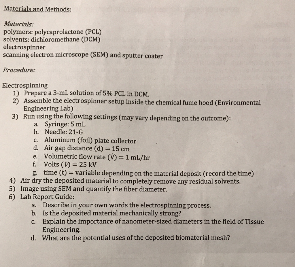 Solved Materials and Methods: Materials polymers: | Chegg.com