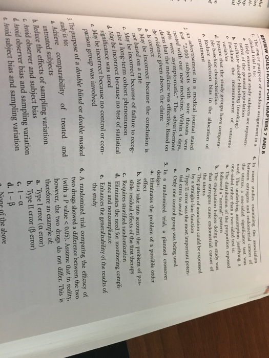 Solved The major purpose of random assignment in a clinical | Chegg.com
