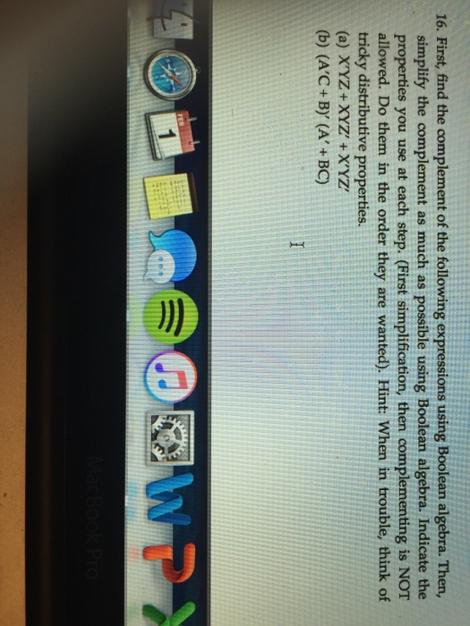 Solved First, find the complement of the following | Chegg.com