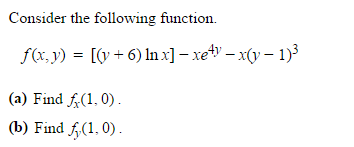 Solved Consider the following function. f(x, y) = [(y + | Chegg.com