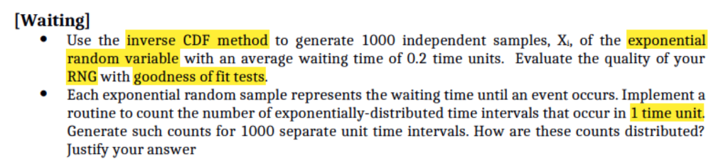 (Waitingl Use the inverse CDF method to generate 1000 | Chegg.com