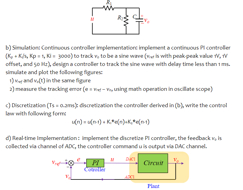 b) Simulation: Continuous controller implementation: | Chegg.com