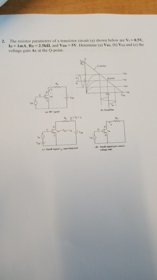 Solved 2. The resistor parameters of a transistor circuit | Chegg.com