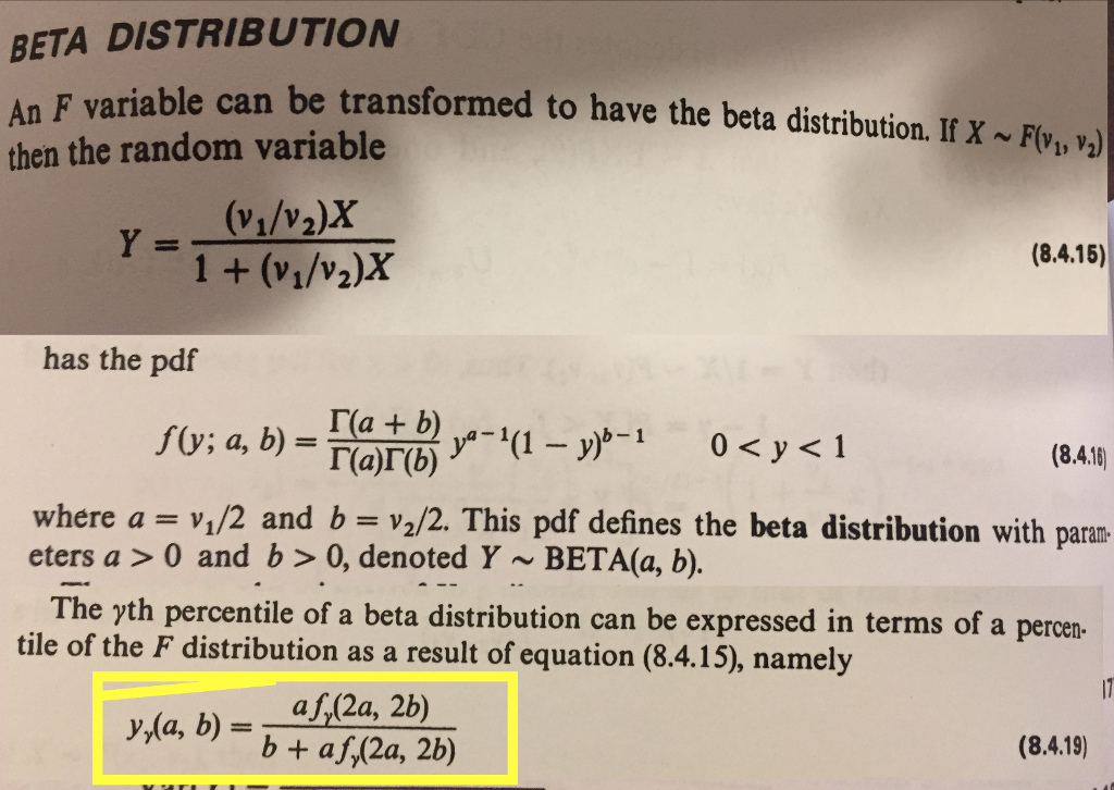 BETA DISTRIBUTION variable can be transformed to have | Chegg.com