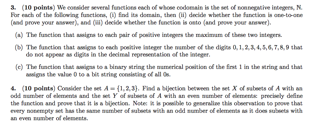 We consider several functions each of whose co domain | Chegg.com
