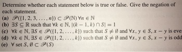 Solved Determine whether each statement below is true or | Chegg.com