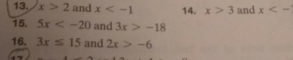 Solved 13 x > 2 and x