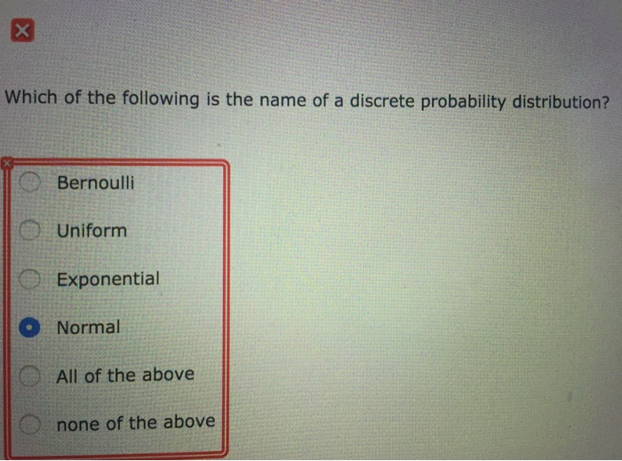 Solved Which of the following is the name of a discrete | Chegg.com