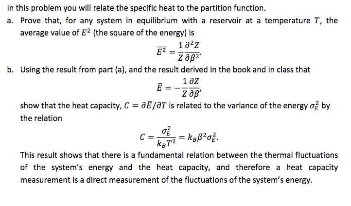 Solved In this problem you will relate the specific heat to | Chegg.com