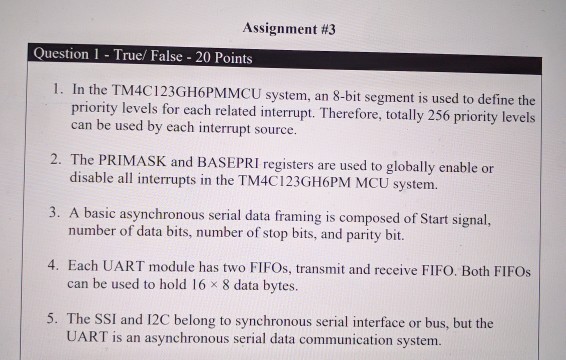 Solved Assignment #3 Ouestion 1 True/ False 20 Points 1. In | Chegg.com Solved Assignment #3 Ouestion 1 True/ False 20 Points 1. In | Chegg.com