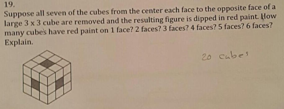 Solved Suppose all seven of the cubes from the center each | Chegg.com