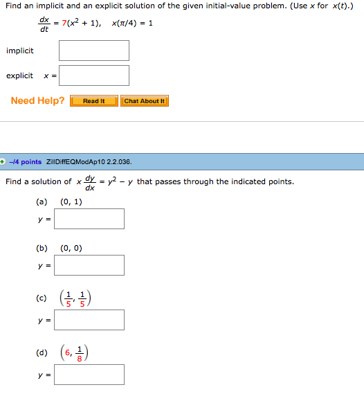 Solved Find an implicit and an explicit solution of the | Chegg.com