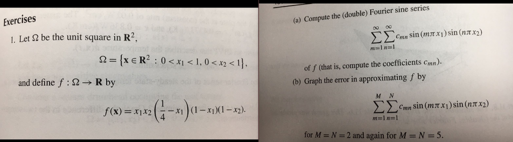 Solved Let ohm be the unit square in R^2, ohm = {x elementof | Chegg.com