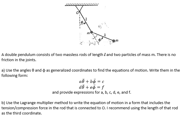 Solved A double pendulum consists of two massless rods of | Chegg.com Solved A double pendulum consists of two massless rods of | Chegg.com